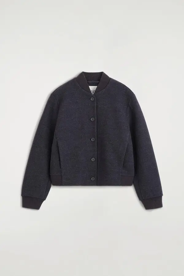 Cos Boiled Wool-blend Bomber Jacket