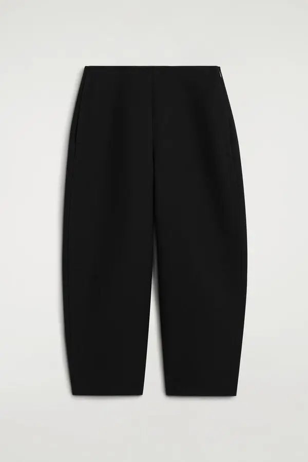 Cos Double-faced Barrel-leg Pants - Black