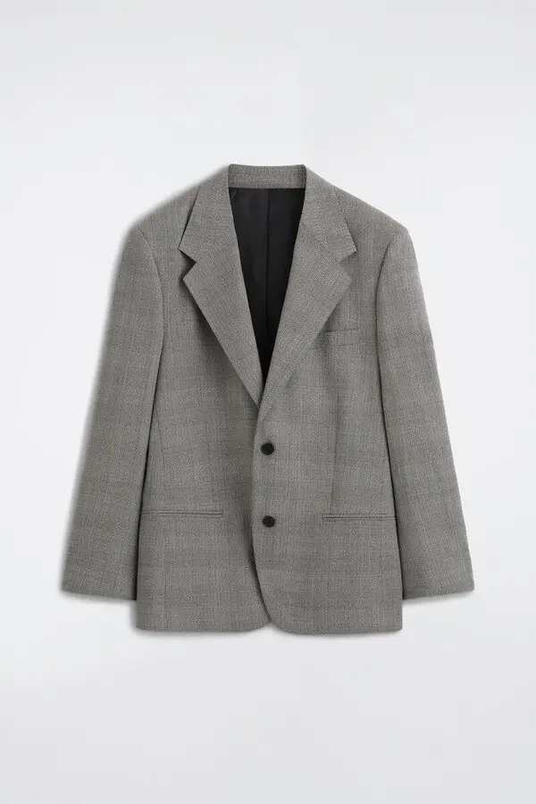 Cos Checked Textured-wool Blazer - Beige