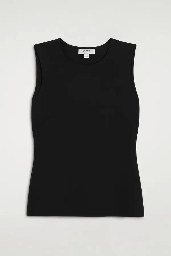 Cos Crepe Tank Top - Black
