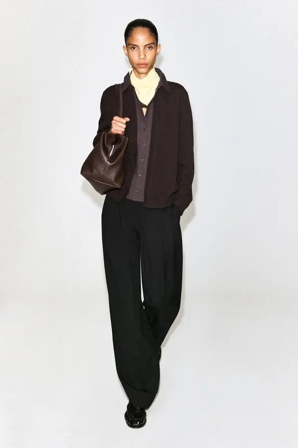 Cos Shirt-detail Merino Wool Cardigan