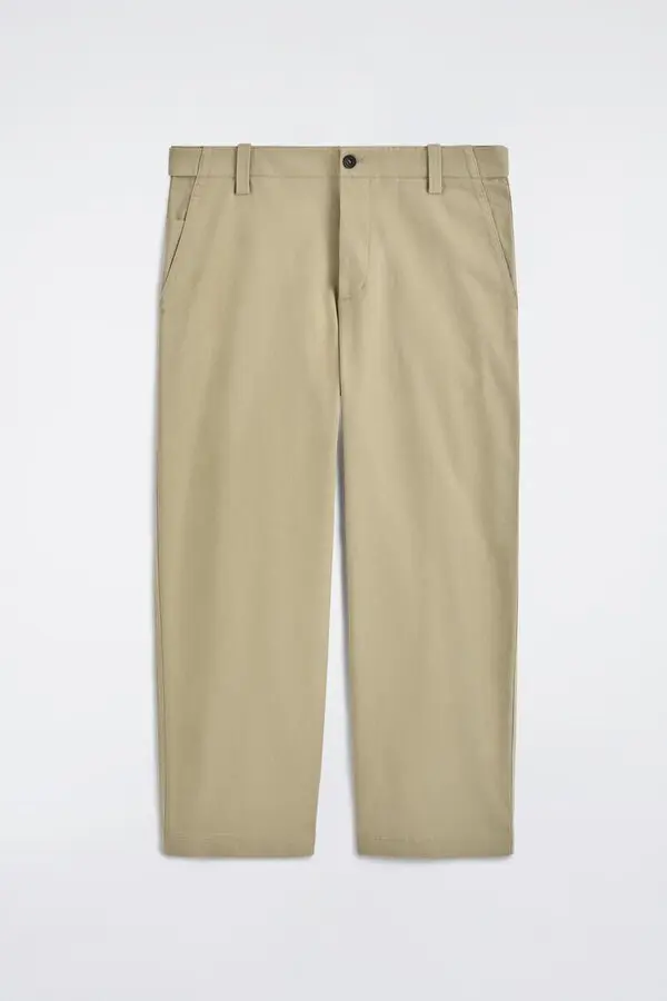 Cos Cotton-twill Relaxed-fit Straight-leg Pants - Beige