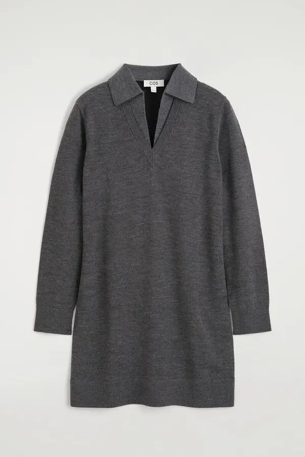 Cos Merino Wool Mini Polo Dress