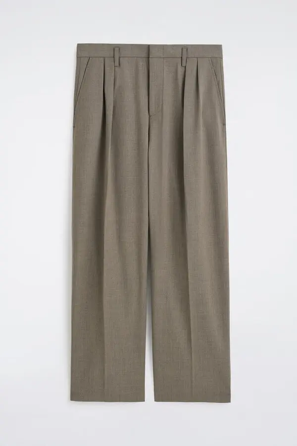 Cos Wool-blend Relaxed-fit Wide-leg Pants - Brown