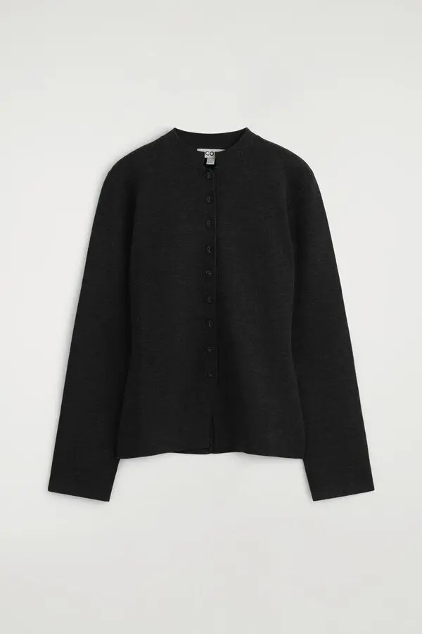 Cos Merino Wool-blend Cardigan - Black