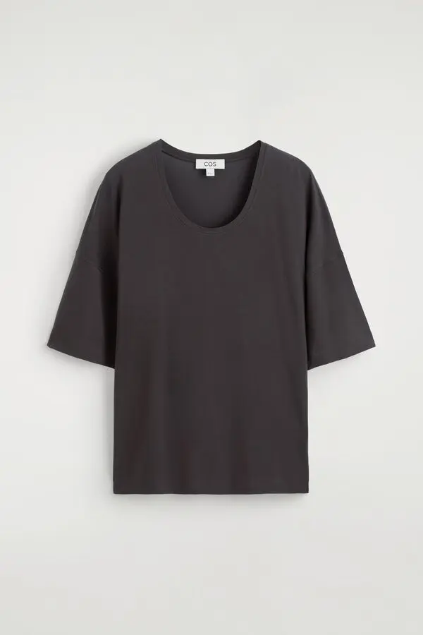 Cos Fluid Modal Scoop-neck T-shirt - Brown
