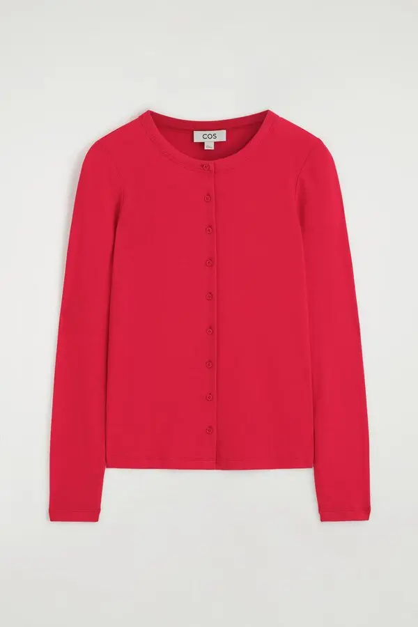 Cos Jersey Cardigan Top - Red