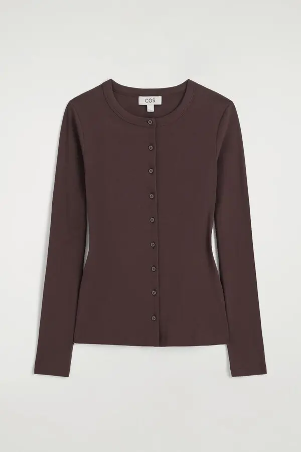 Cos Jersey Cardigan Top - Red