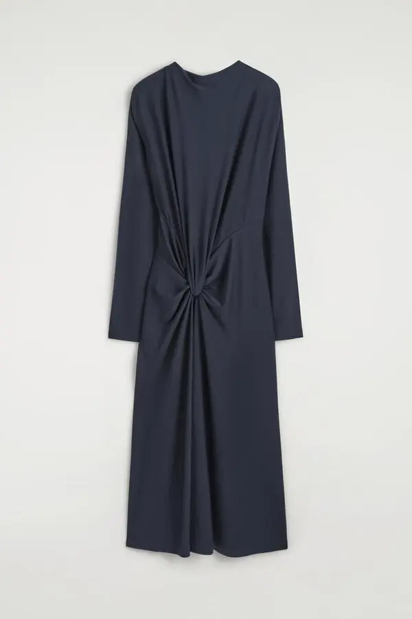Cos Draped Twist-detail Midi Dress