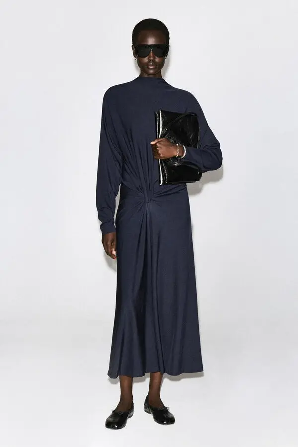 Cos Draped Twist-detail Midi Dress