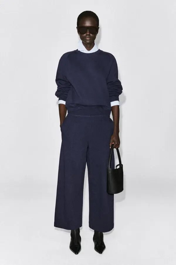 Cos Cotton Barrel-leg Joggers - Navy