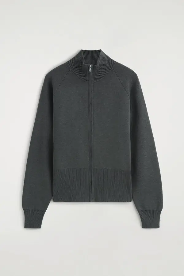Cos Knitted Mock-neck Zip-up Jacket
