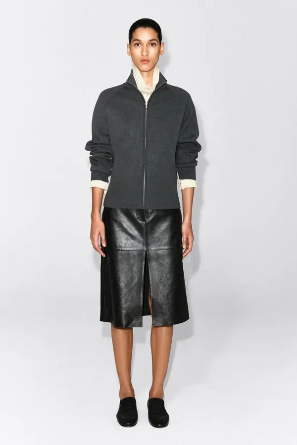 Cos Knitted Mock-neck Zip-up Jacket