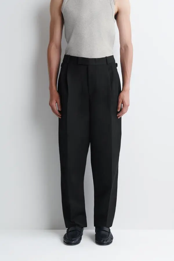 Cos Pleated Wool-blend Relaxed-fit Tapered Pants