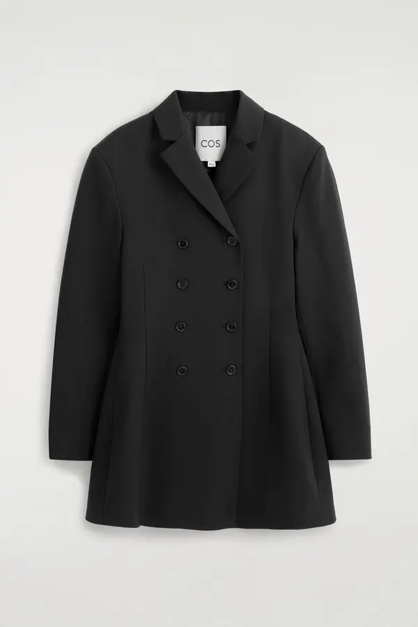 Cos Double-breasted Peplum Blazer - Black