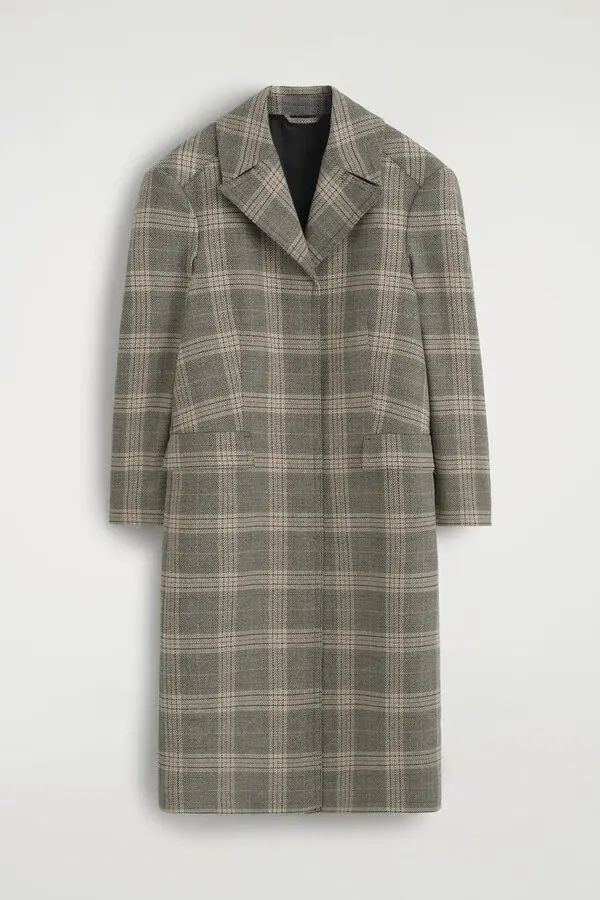 Cos Checked Tailored Long Coat