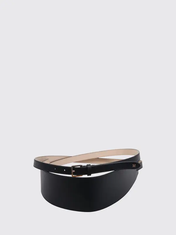 Max Mara Belt In Fine Smooth Calf Leather With Metal Buckle - Black