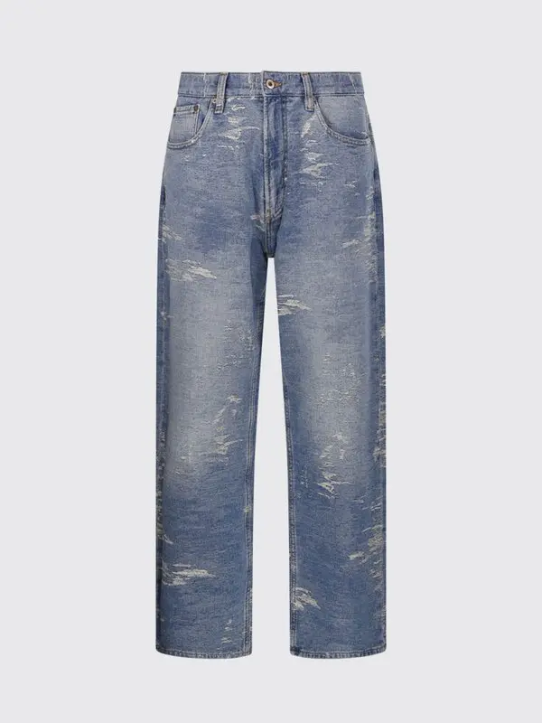 Emporio Armani Wide-leg Denim Jeans With Eagle Logo