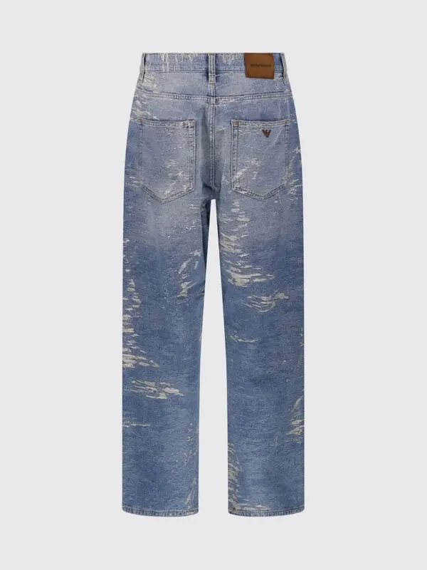 Emporio Armani Wide-leg Denim Jeans With Eagle Logo