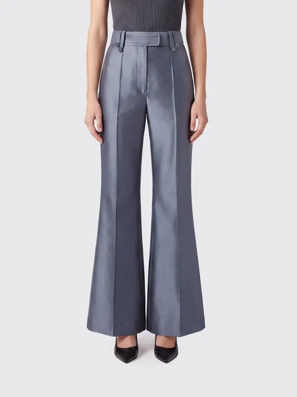 Zimmermann Valiant High-waisted Flared Trousers In Wool And Silk Blend - Blue