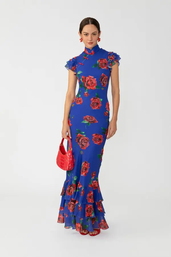 SAU LEE Gemma Rosa Maxi Dress