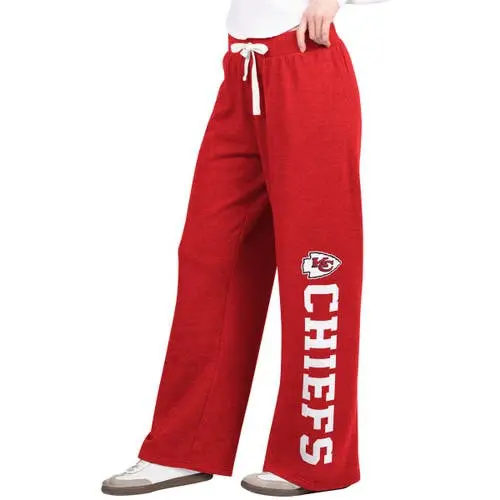 STARTER Kansas City Chiefs Field Wide Leg Sweatpants - Red