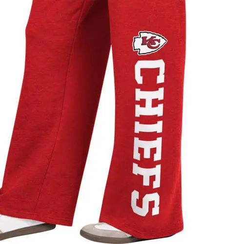 STARTER Kansas City Chiefs Field Wide Leg Sweatpants - Red