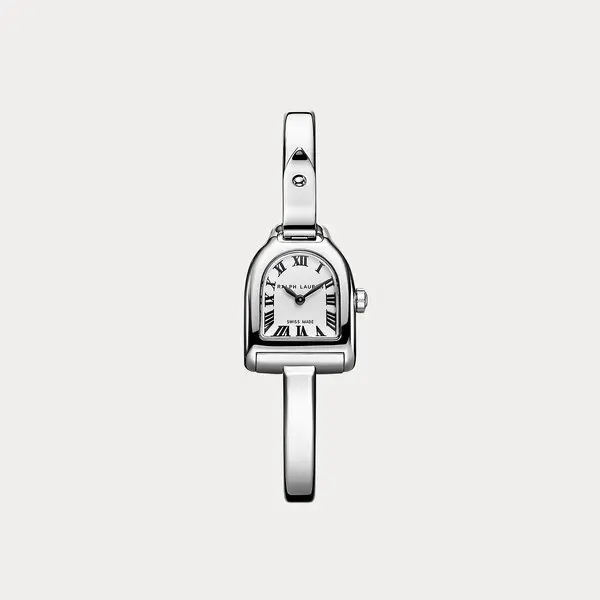 Ralph Lauren Mini Steel Watch With Bangle Bracelet - Grey