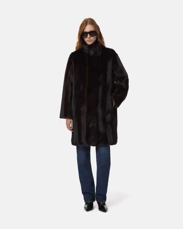 Apparis Blair Shaved Mink Coat - Noir Multi