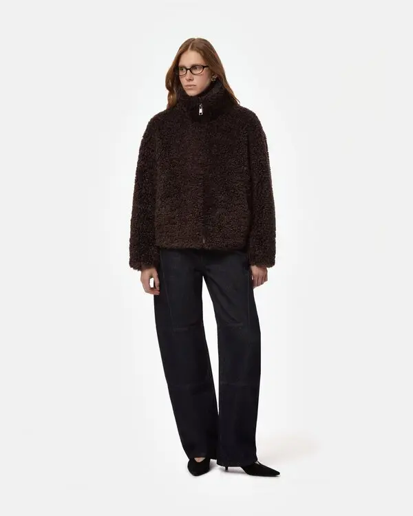 Apparis Brooks Bouclette Coat - Brown