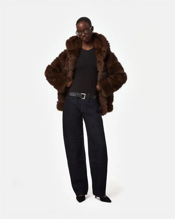 Apparis Cel Mink Hooded Coat