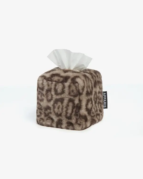 Apparis Davey Leopard Tissue Box Cover - Light Leopard