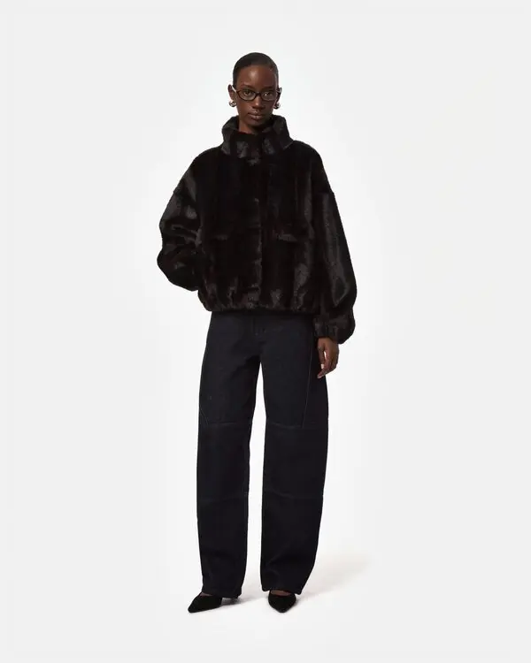Apparis Iris Shaved Mink Bomber - Noir Multi