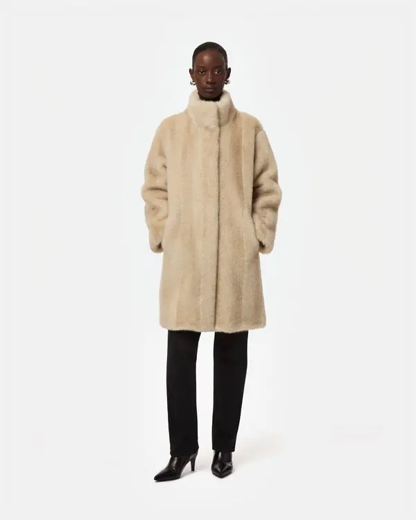 Apparis Blair Shaved Mink Coat - Latte Multi