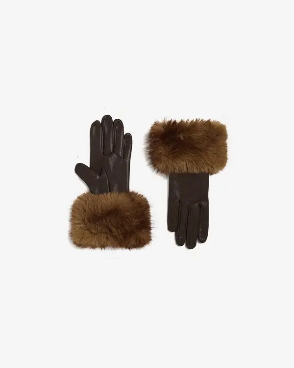 Apparis Betty Mink Gloves - Brown/mink
