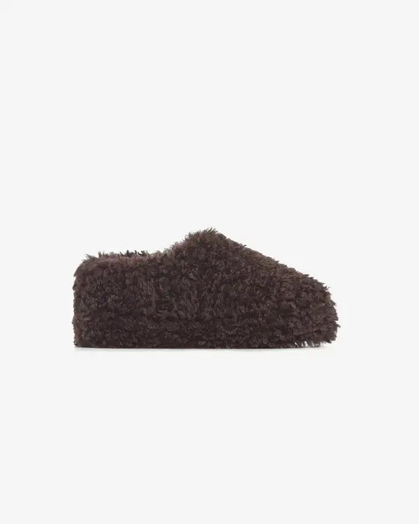 Apparis Misha Bouclette Slipper - Brown