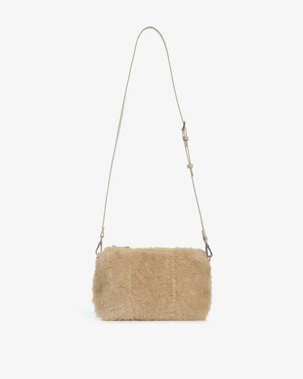 Apparis Amelia Shaved Mink Crossbody Bag - Beige/latte Multi