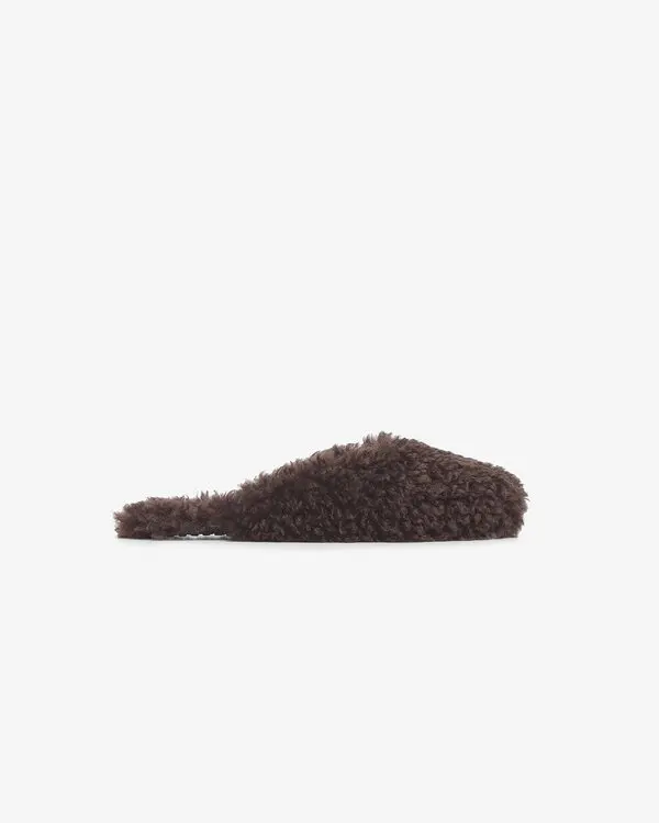 Apparis Demi Bouclette Mule Slipper - Brown