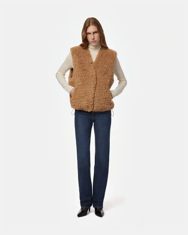 Apparis Lyle Bouclette Vest - Camel