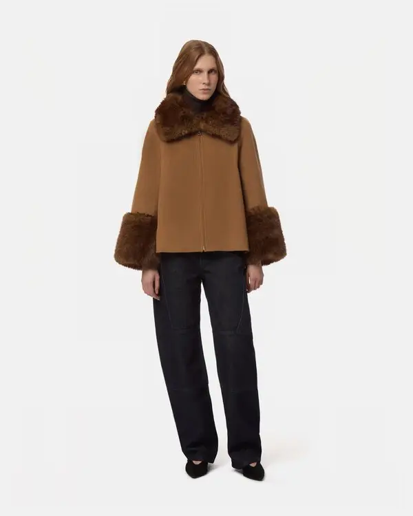 Apparis Judie Wool Coat - Camel/mink