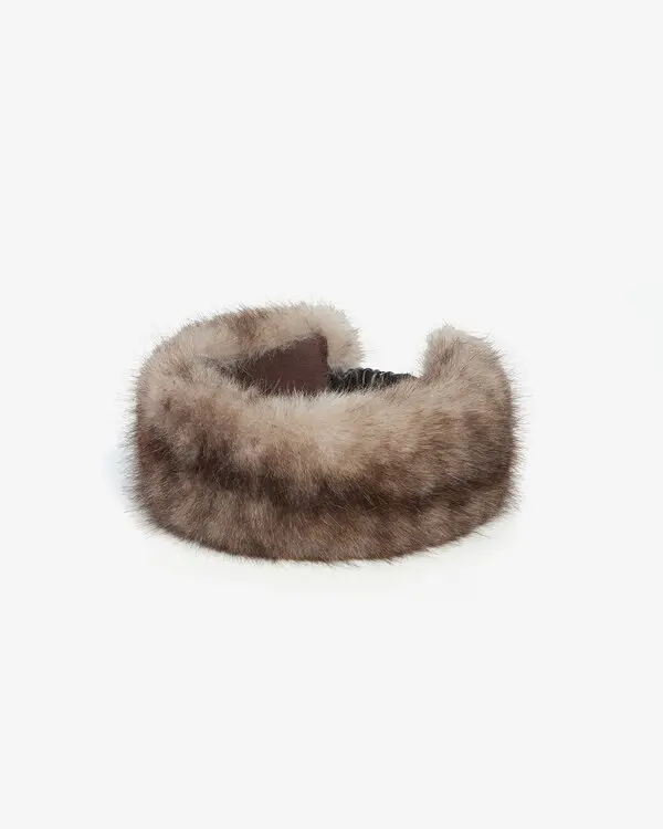Apparis Eleni Mink Headband - Grey Mink