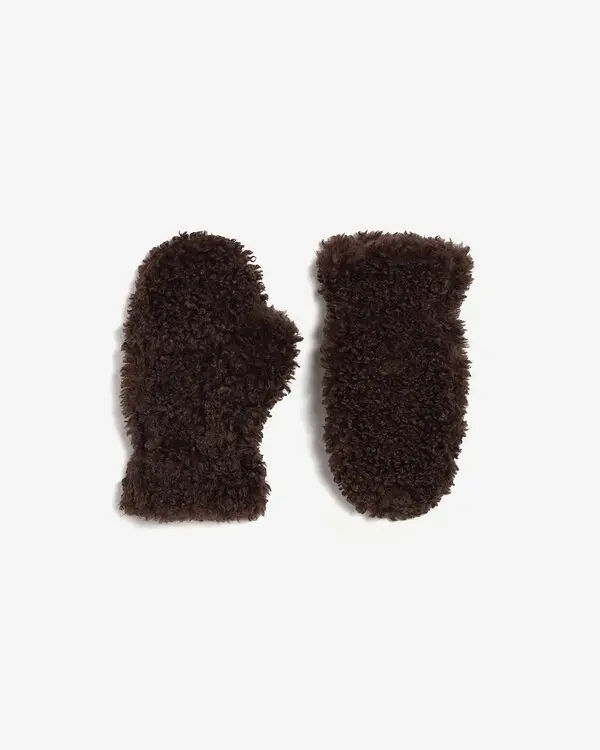 Apparis Coco Bouclette Gloves - Brown