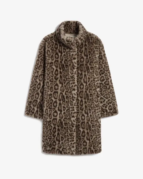 Apparis Blair Leopard Print Faux Fur Coat