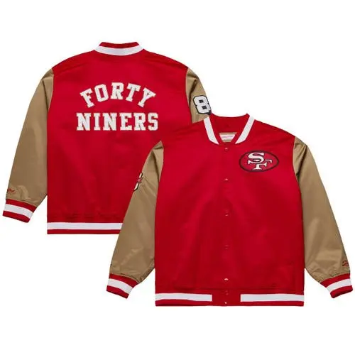 Mitchell & Ness San Francisco 49ers 80th Anniversary Heavyweight Satin Full-snap Jacket - Scarlet