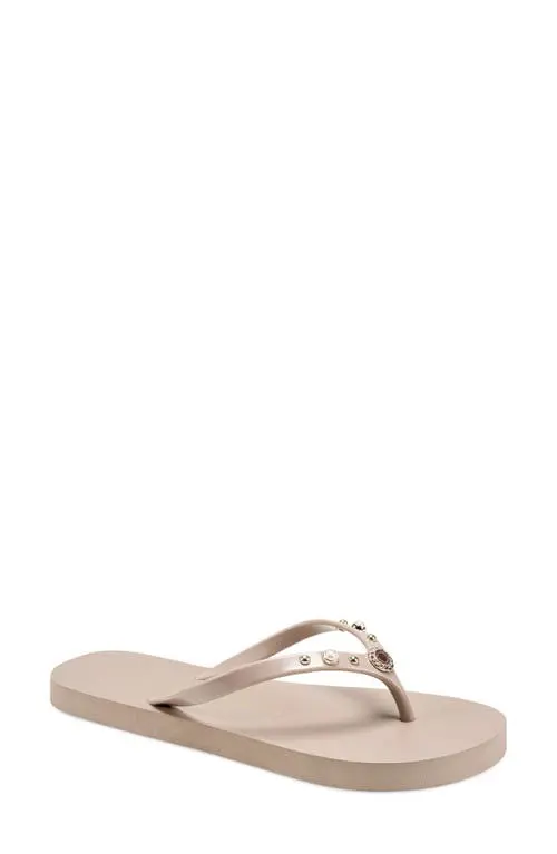 Karl Lagerfeld Paris Zimia Button Flip Flop - Clay
