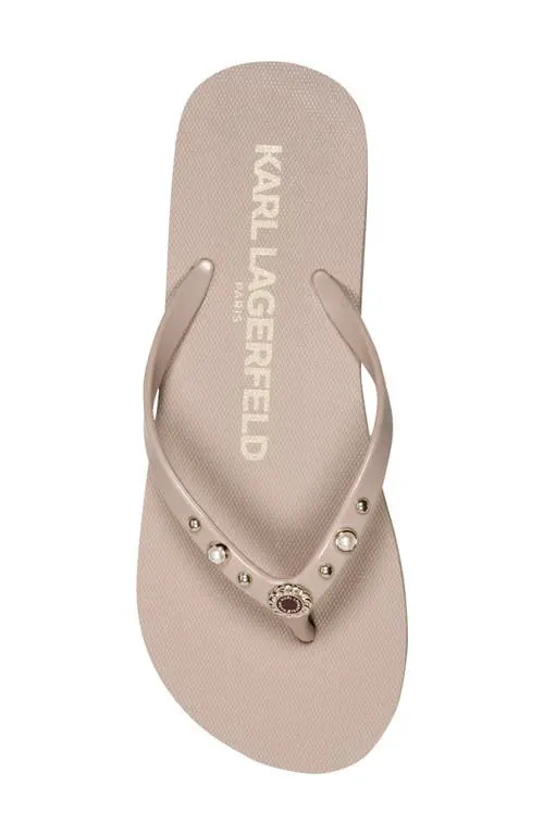 Karl Lagerfeld Paris Zimia Button Flip Flop - Clay