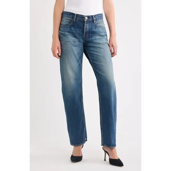 Moussy Vintage Minneapolis High Waist Curved Leg Jeans - Blue