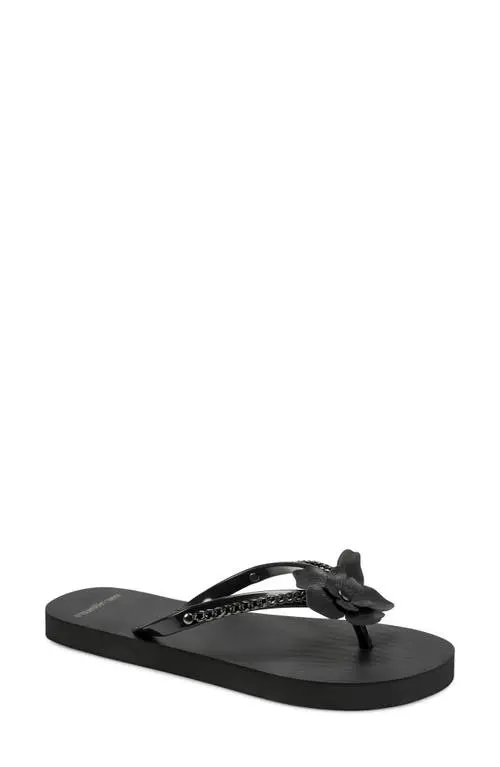 Karl Lagerfeld Paris Zemira Flower Flip Flop - Black