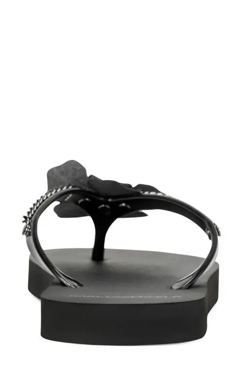 Karl Lagerfeld Paris Zemira Flower Flip Flop - Black