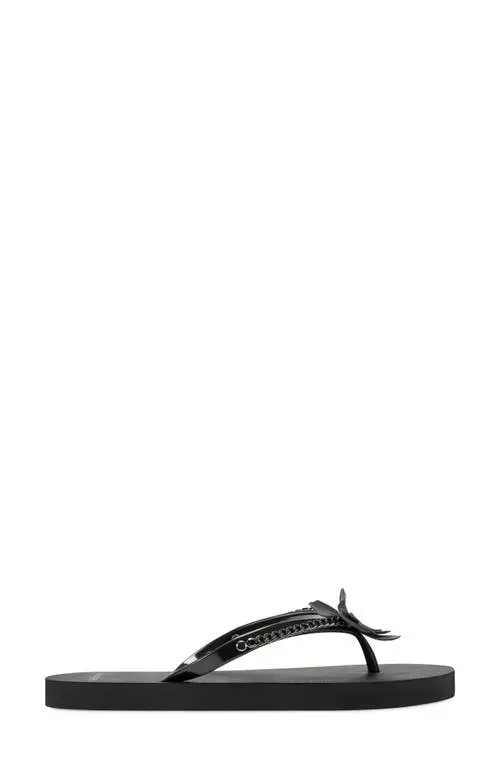 Karl Lagerfeld Paris Zemira Flower Flip Flop - Black